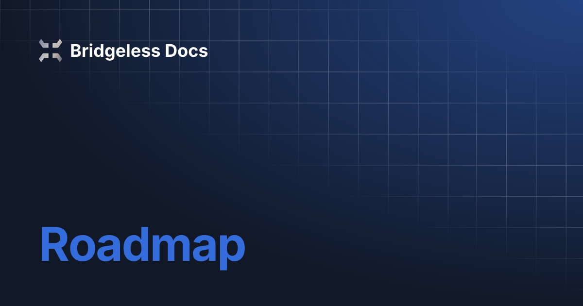 Roadmap | Bridgeless Docs